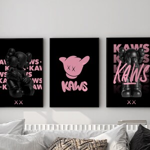 Pink KAWS Poster Set - HYPEBEAST Wall Art Kaws Art Prints Contemporary ...