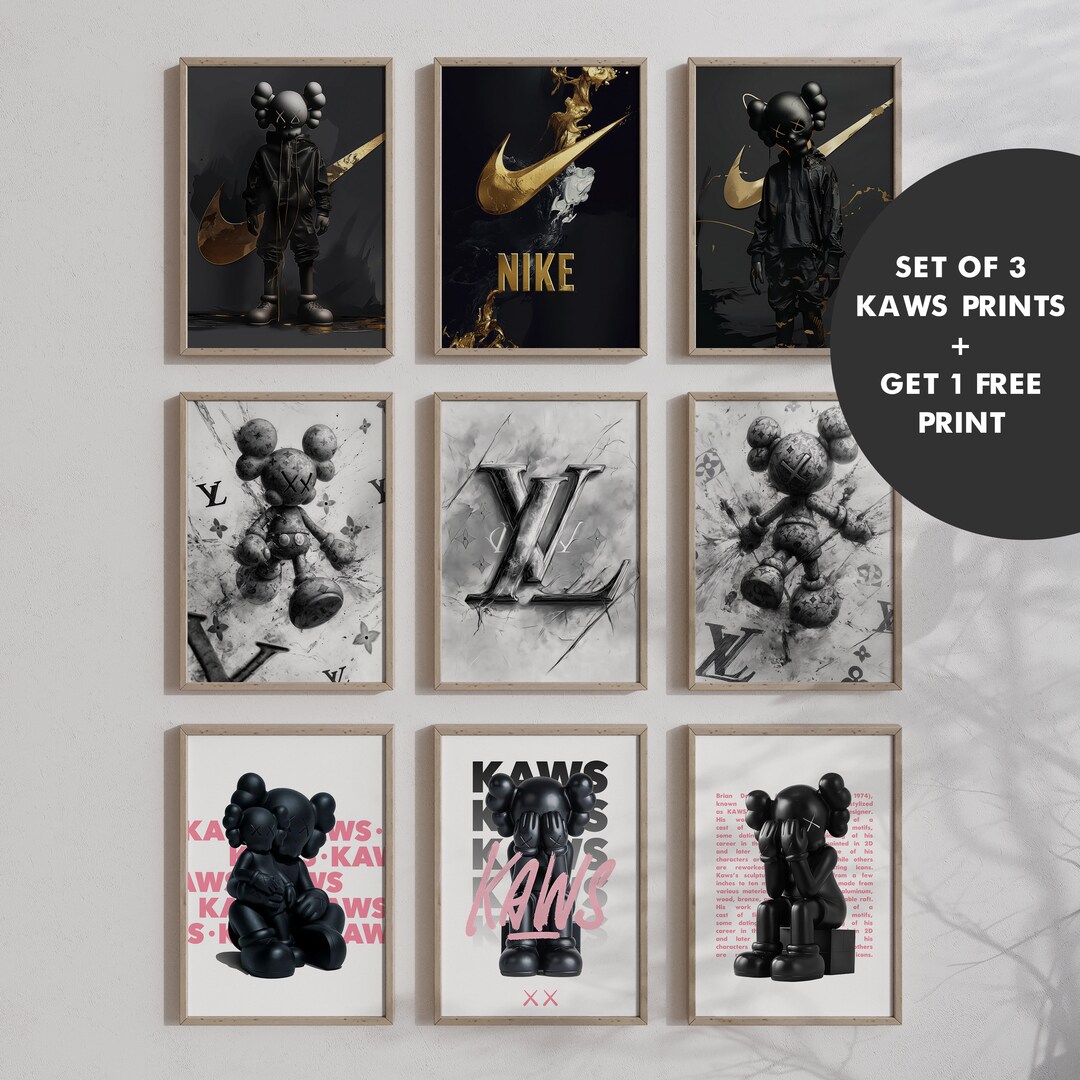Set of 9 KAWS Posters Fashion Poster HYPEBEAST Wall Art Designer Home ...