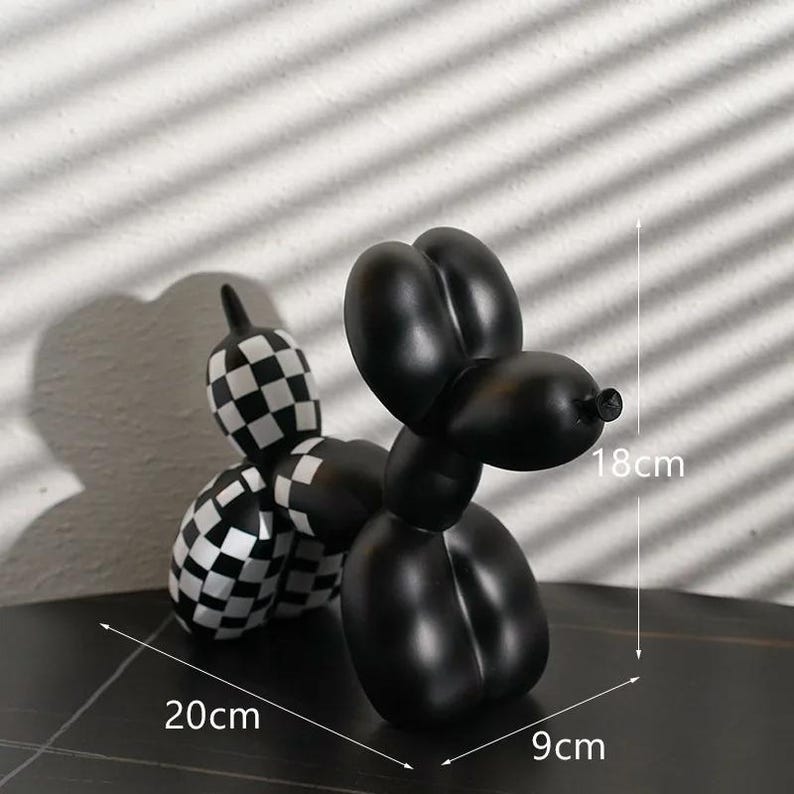 Balloon Dog Figurine Modern Chess Board Design Statue for Shelf and ...