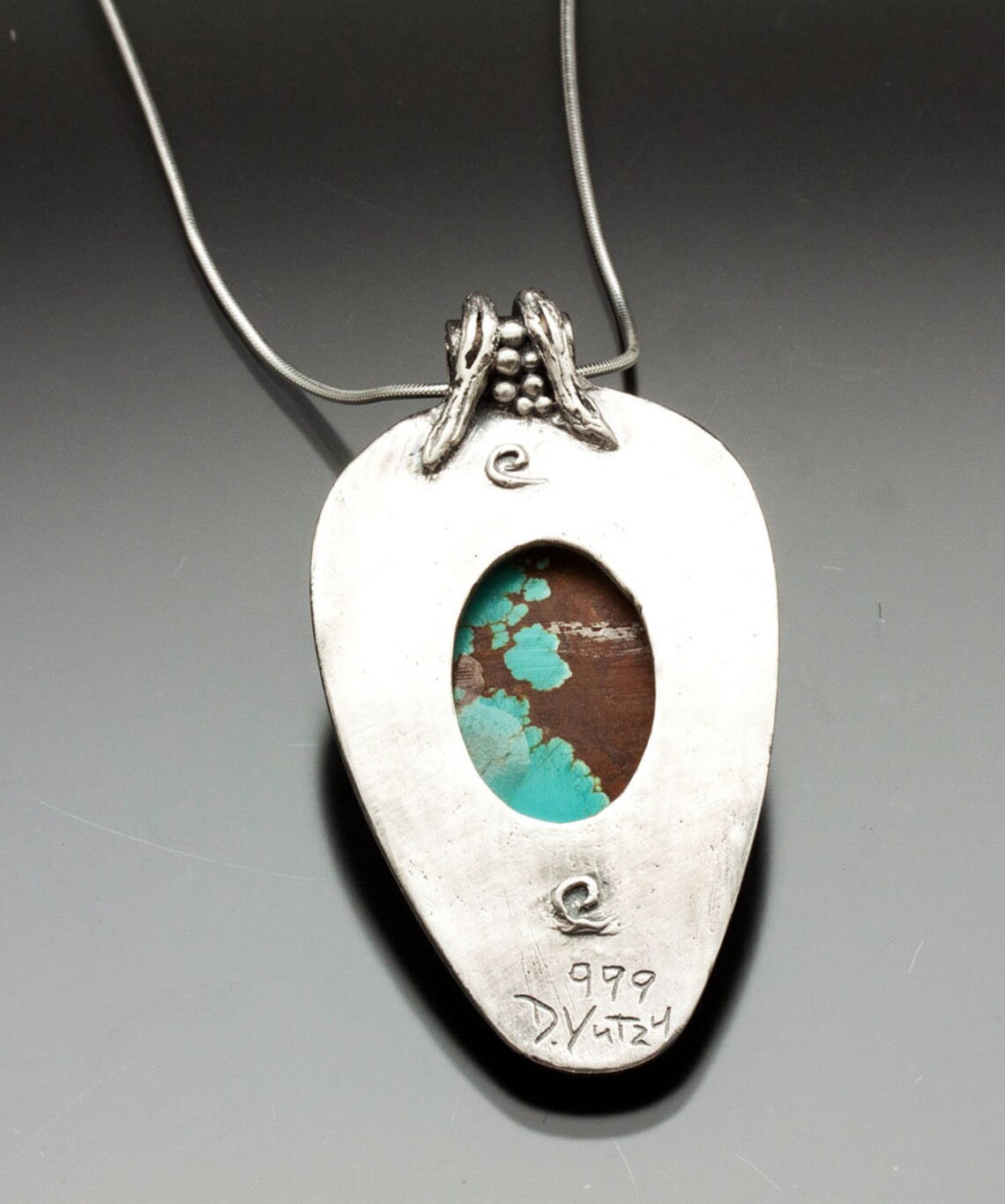 Silver and Turquoise Pendant Necklace Woman Owned Oregon Made Handmade ...