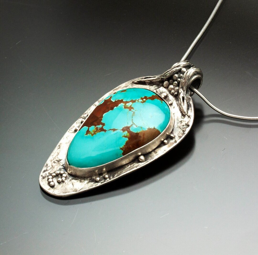 Silver and Turquoise Pendant Necklace | Woman Owned | Oregon Made ...