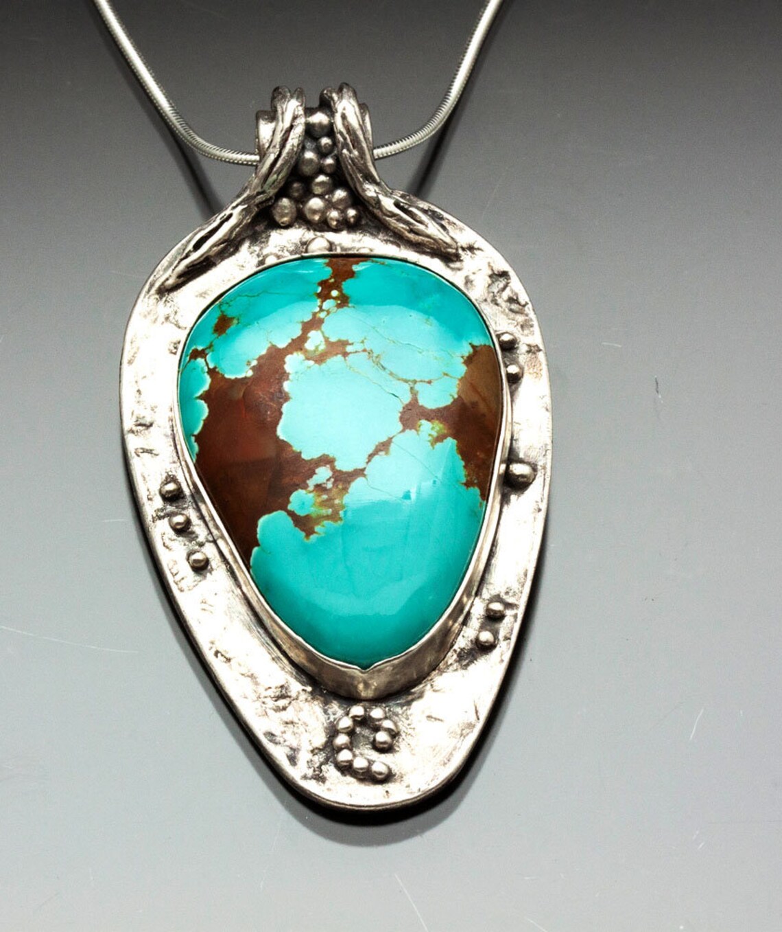 Silver and Turquoise Pendant Necklace Woman Owned Oregon Made Handmade ...