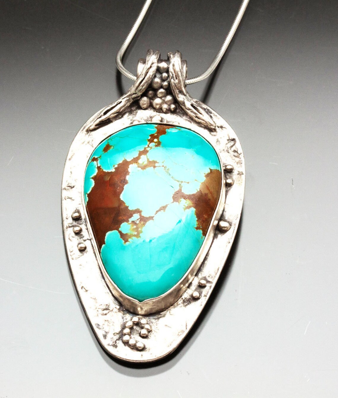 Silver and Turquoise Pendant Necklace Woman Owned Oregon Made Handmade ...
