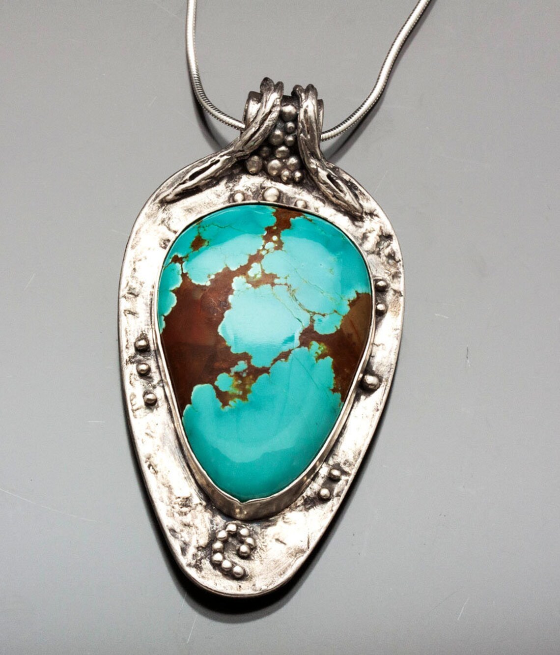 Silver and Turquoise Pendant Necklace Woman Owned Oregon Made Handmade ...