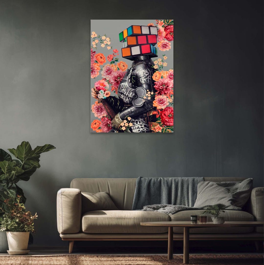 Animal With Rubik's Cube, Wall Art Print, Rubik’s Cube, Elephant Wall ...