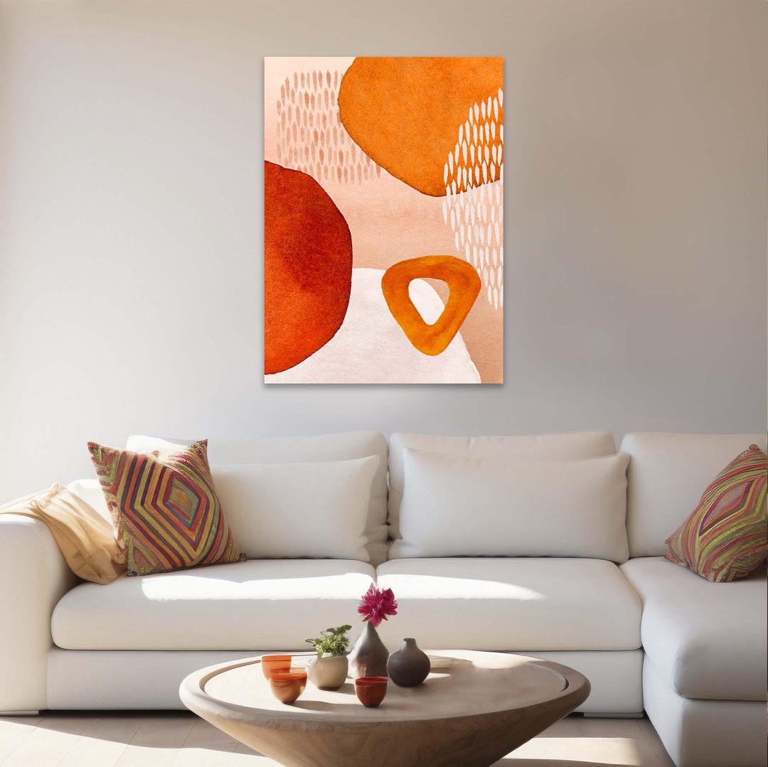 Red Art, Modern Art, Orange Canvas, Colorful Art Canvas, Abstract ...