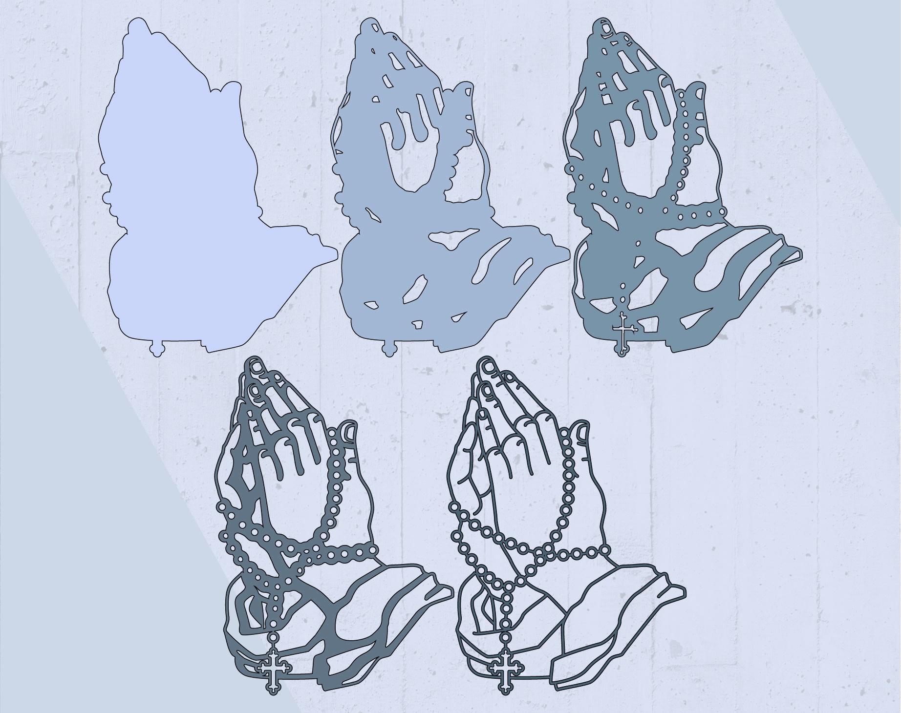 Praying Hands SVG, Prayer Art, Religious Designs, 3D Laser Cut Files ...