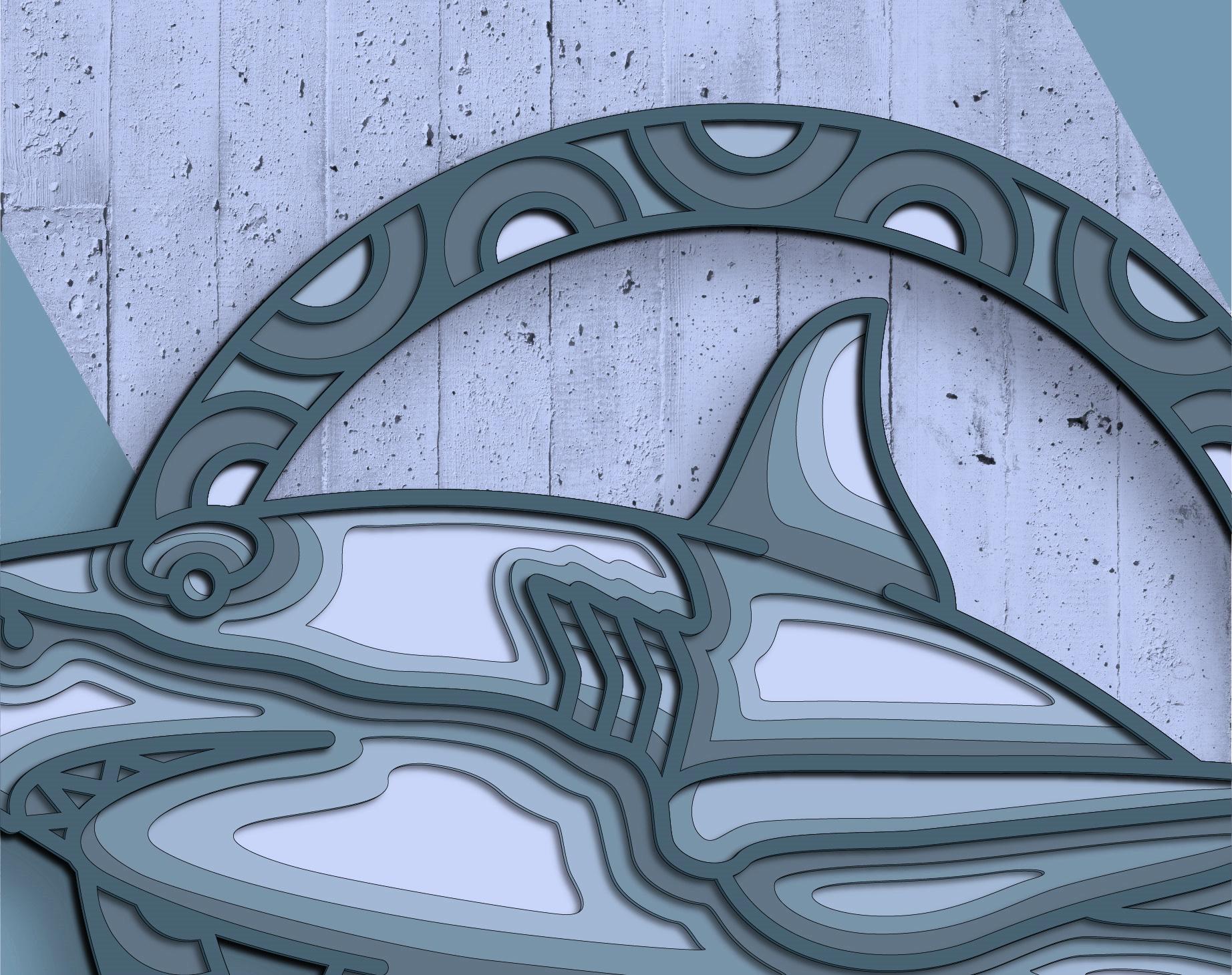 Shark Multilayer SVG, Cricut Cut Template, Ocean Animal Art, Digital ...