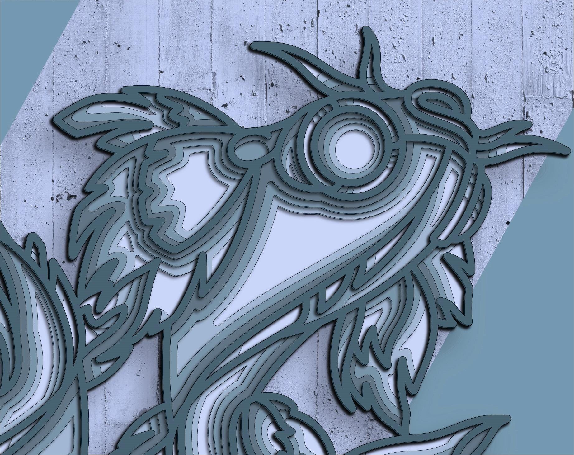 Fish Laser Cut, Sea Creatures SVG, Yin Yang Fish, Multilayer Template ...