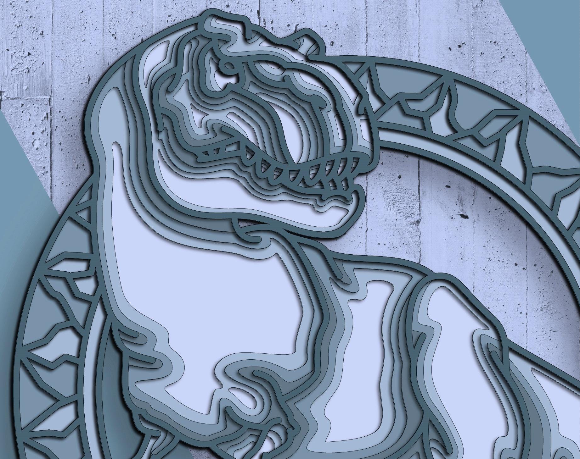 Tyrannosaurus Rex SVG, Dino Laser Cut, Multilayer Design, Dinosaur DXF ...