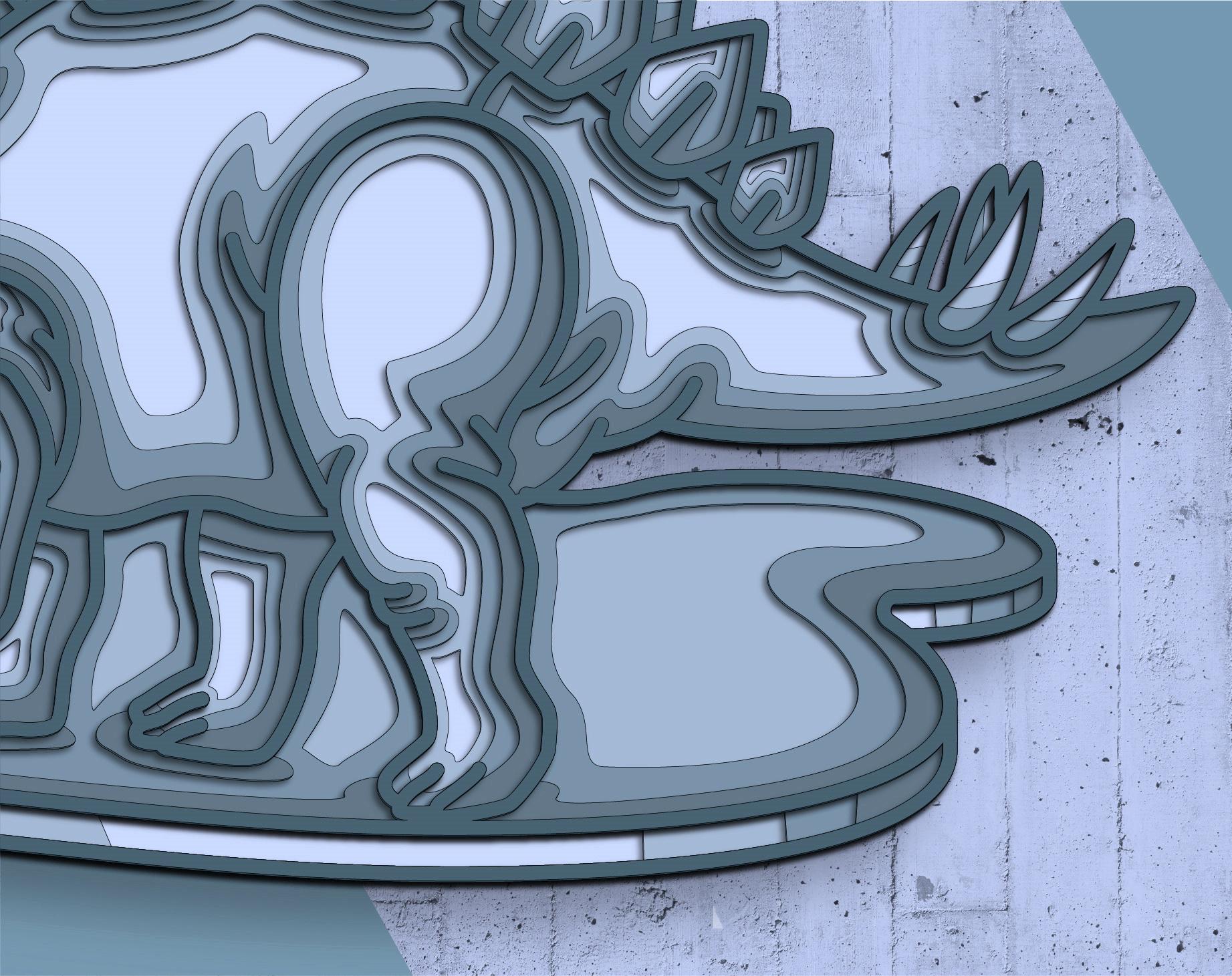 Dinosaur Vector, Jurassic SVG, Multilayer Laser Cut, Dino DXF, Digital ...
