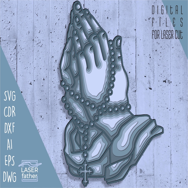 Praying Hands SVG, Prayer Art, Religious Designs, 3D Laser Cut Files ...