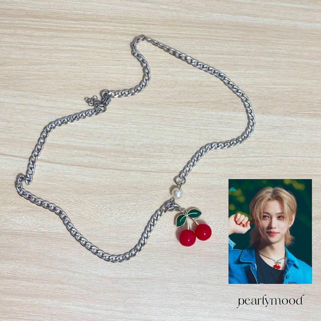 STRAYKIDS Felix Inspired Cherry Chain Necklace SKZ - Etsy