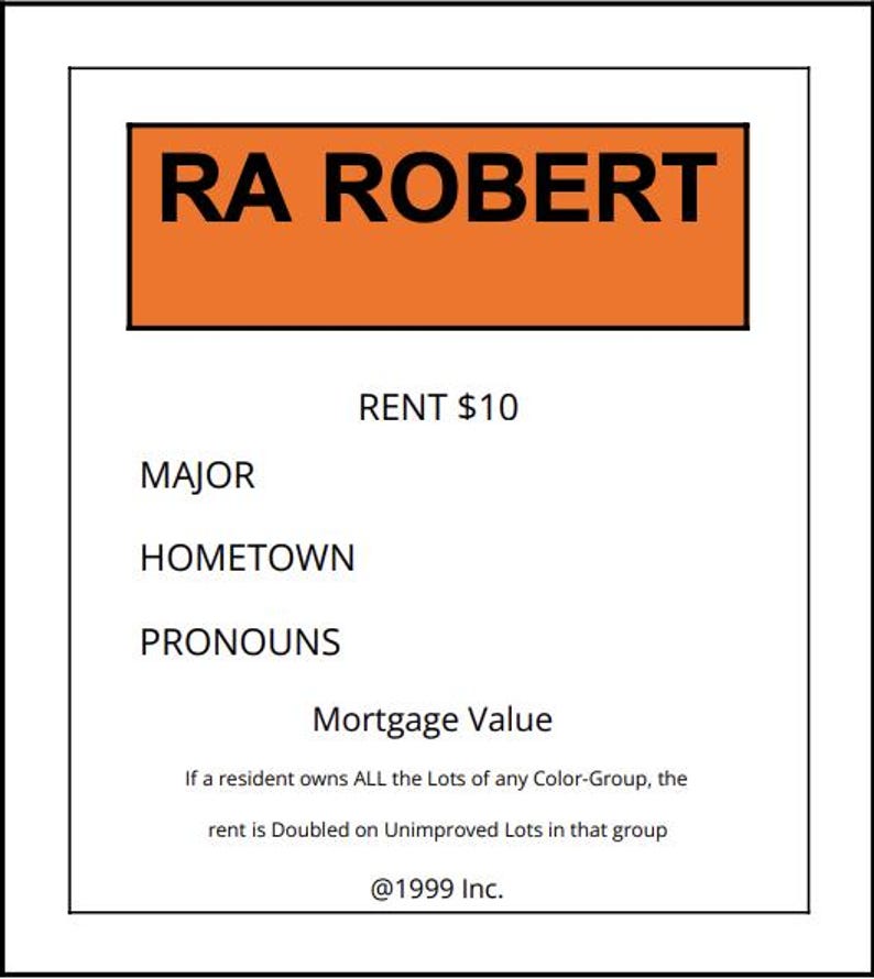 RA Monopoly Door Decorations - Etsy
