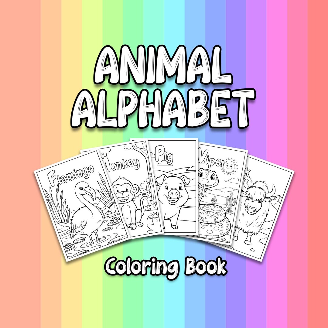 Alphabet and Animals Coloring Book for Kids | 26 Pages (digital ...