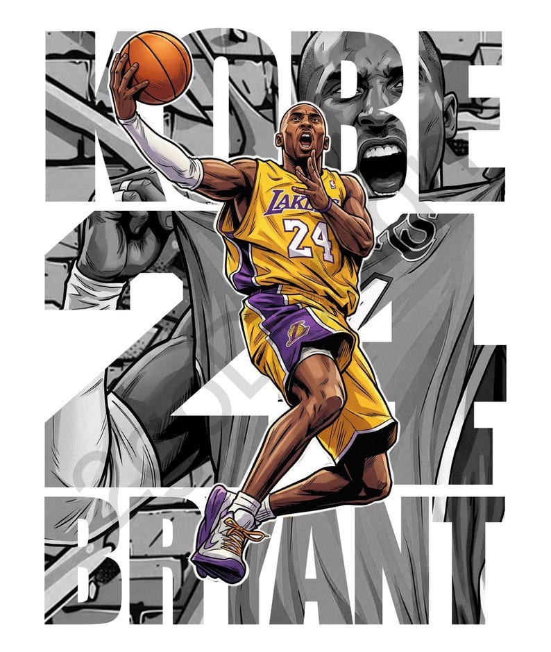 Basketball Player PNG Shirt Design: Bryant Comic T-shirt Sublimation ...