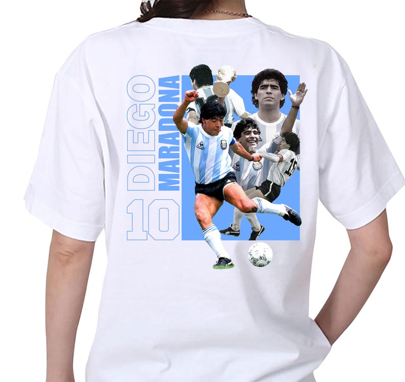 Maradona Soccer T-shirt Design: Streetwear Football Graphic (PNG ...