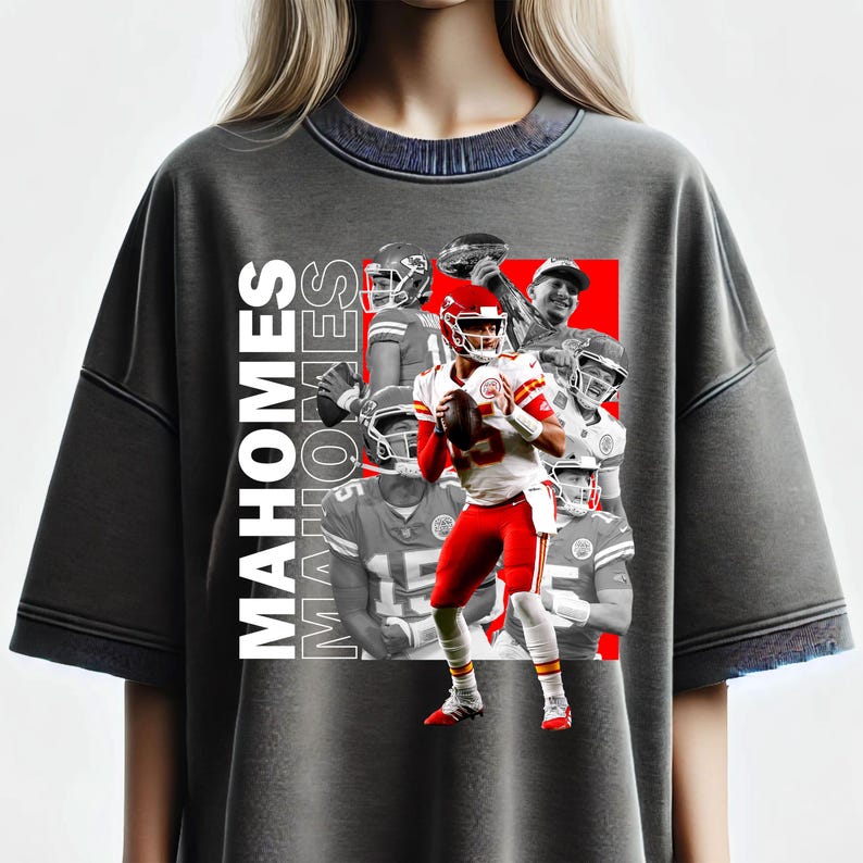 Patrick Mahomes Streetwear T-shirt Design: KC Football Sublimation PNG ...