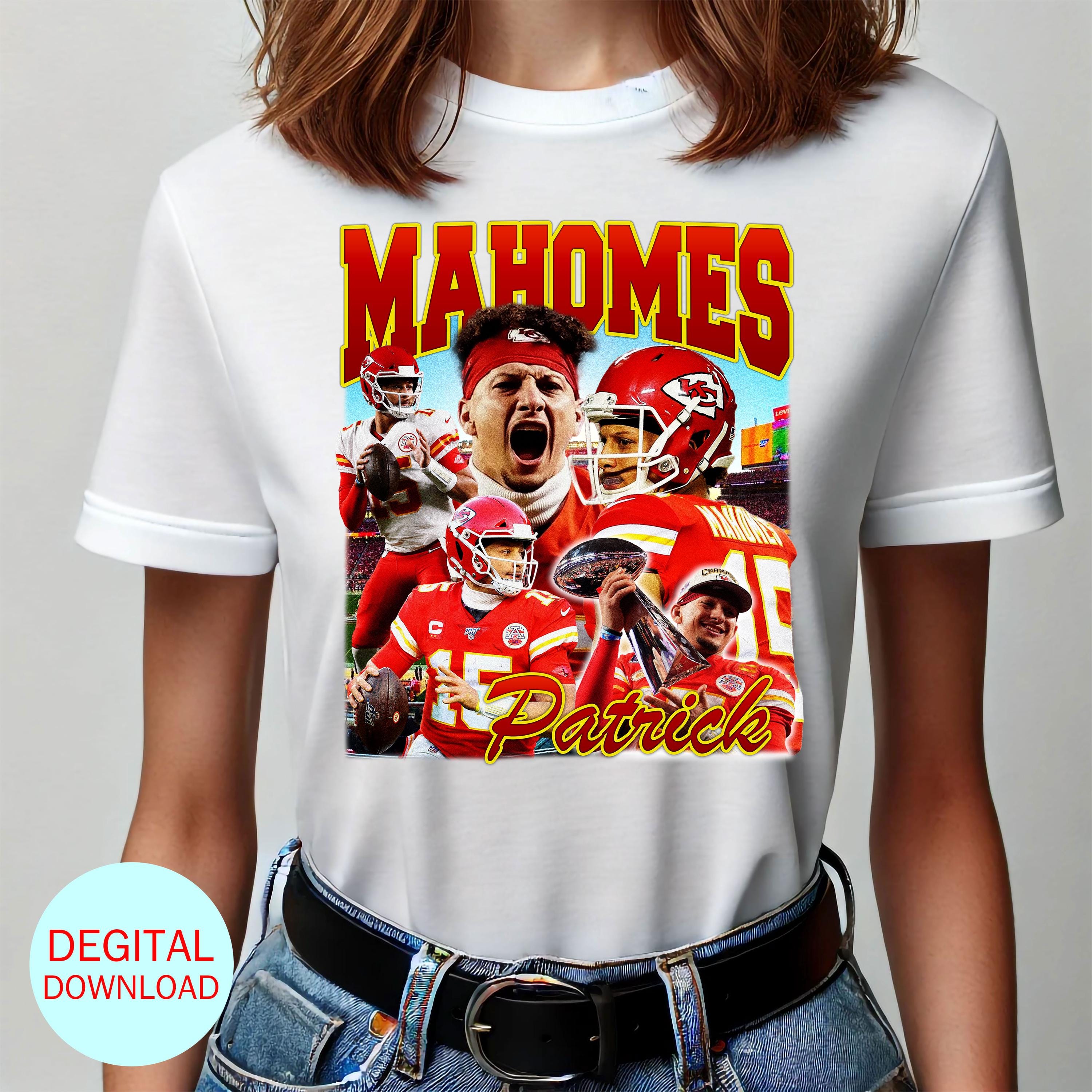 Retro Patrick Mahomes Bootleg Shirt Design: 90s Football PNG (digital ...