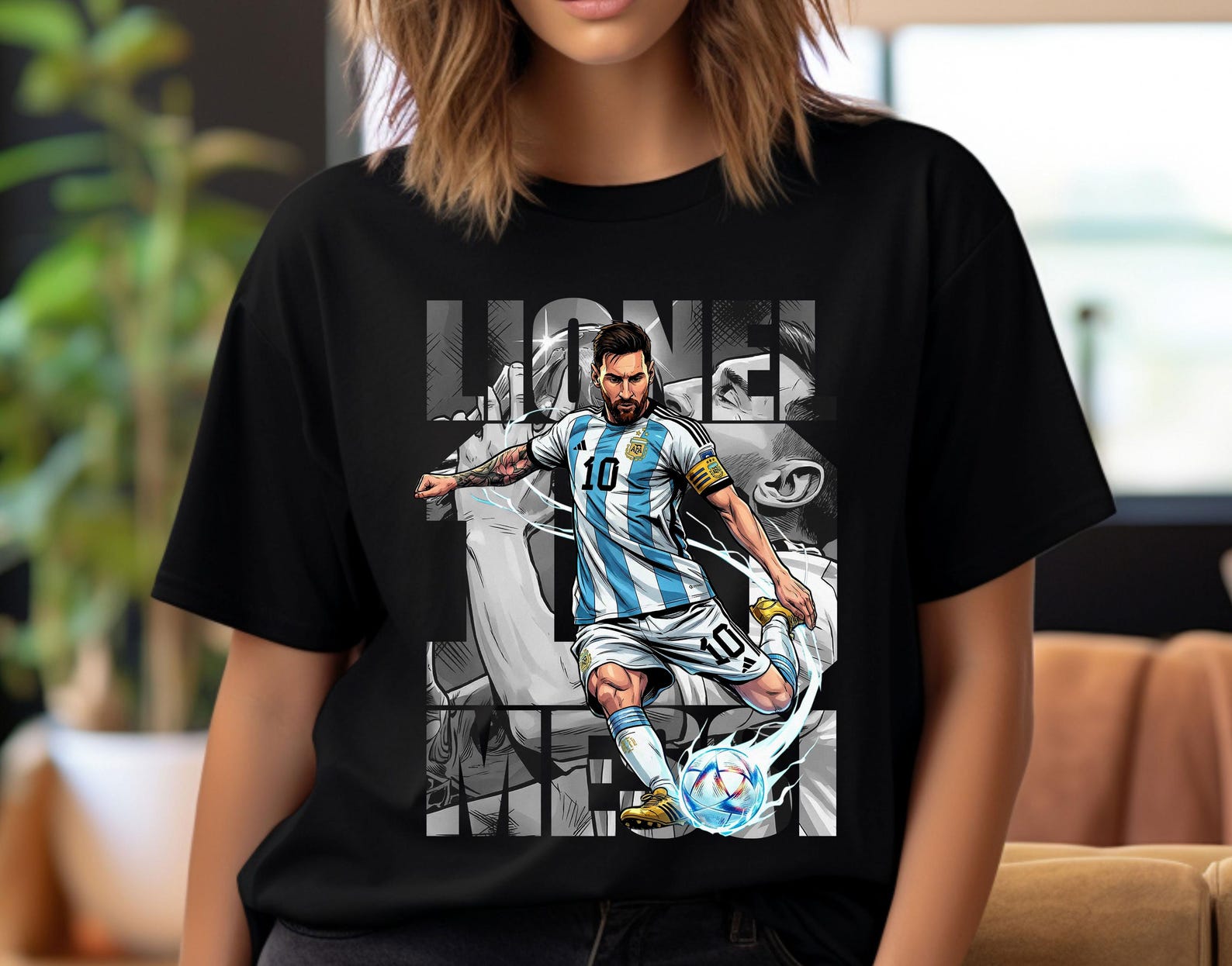 Messi PNG Shirt Design, Lionel Messi Comic Sublimation, Soccer Graphic ...