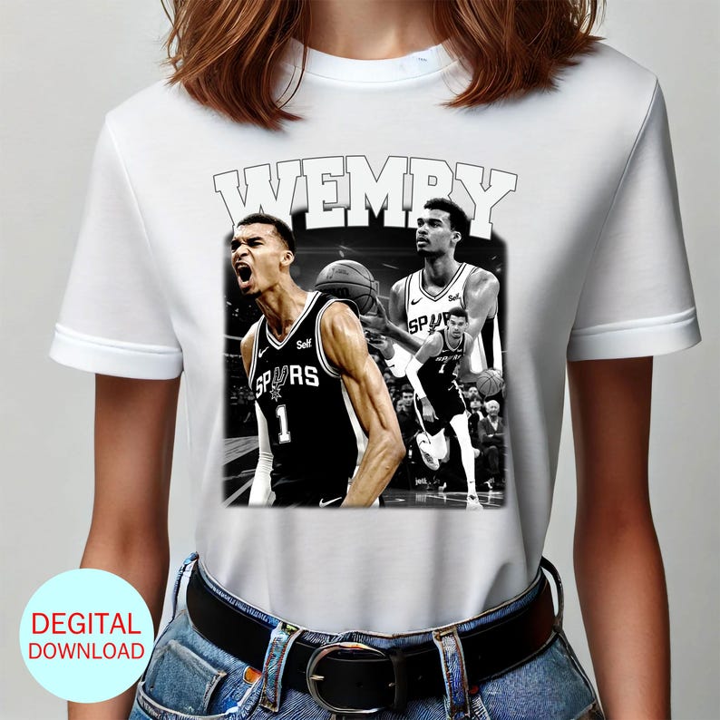 Vintage Victor Wembanyama Png Digital Download, Basketball DTF Transfer ...