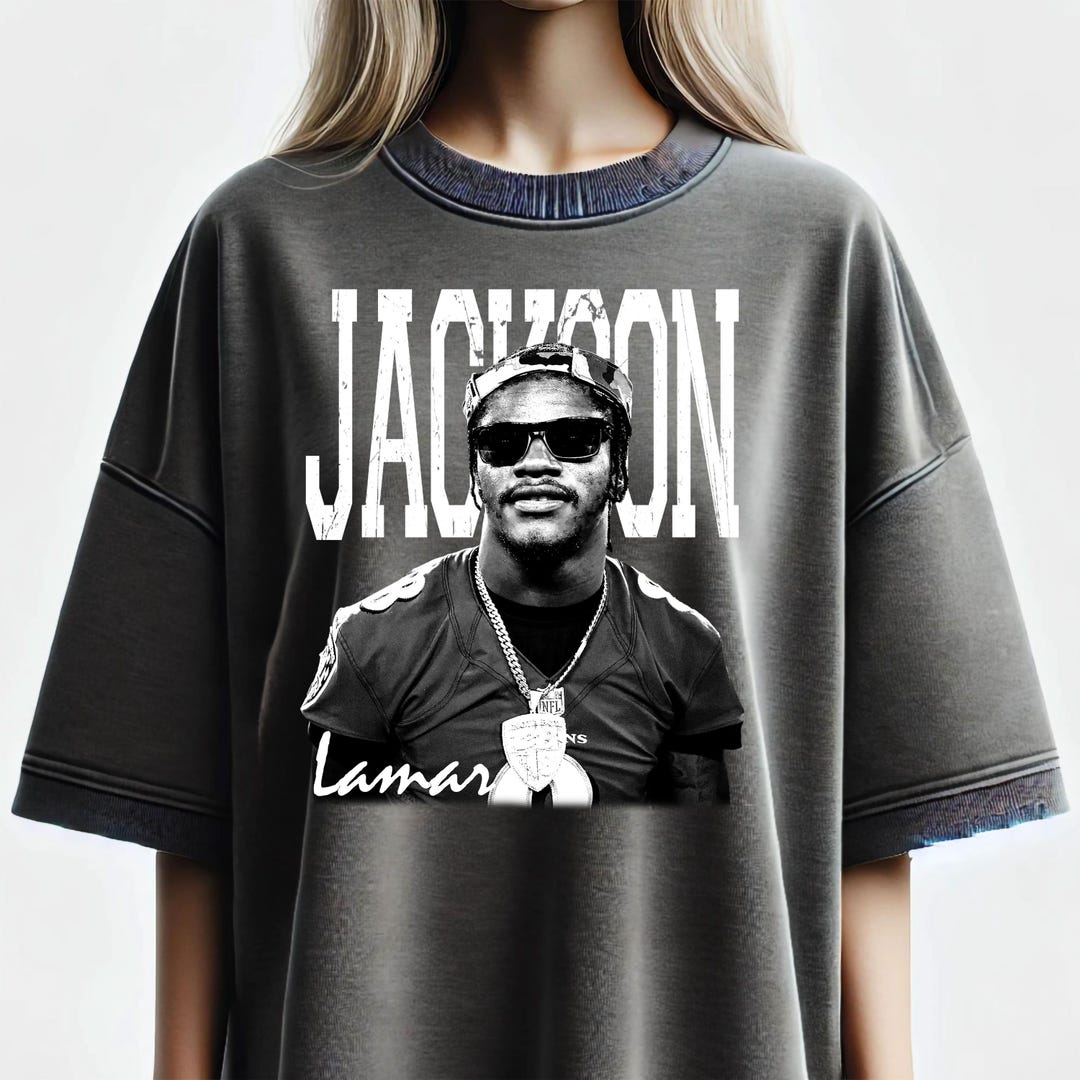 Retro 90s Lamar Jackson Graphic Tees Design Png Digital Download, Football DTF Transfer Print ...