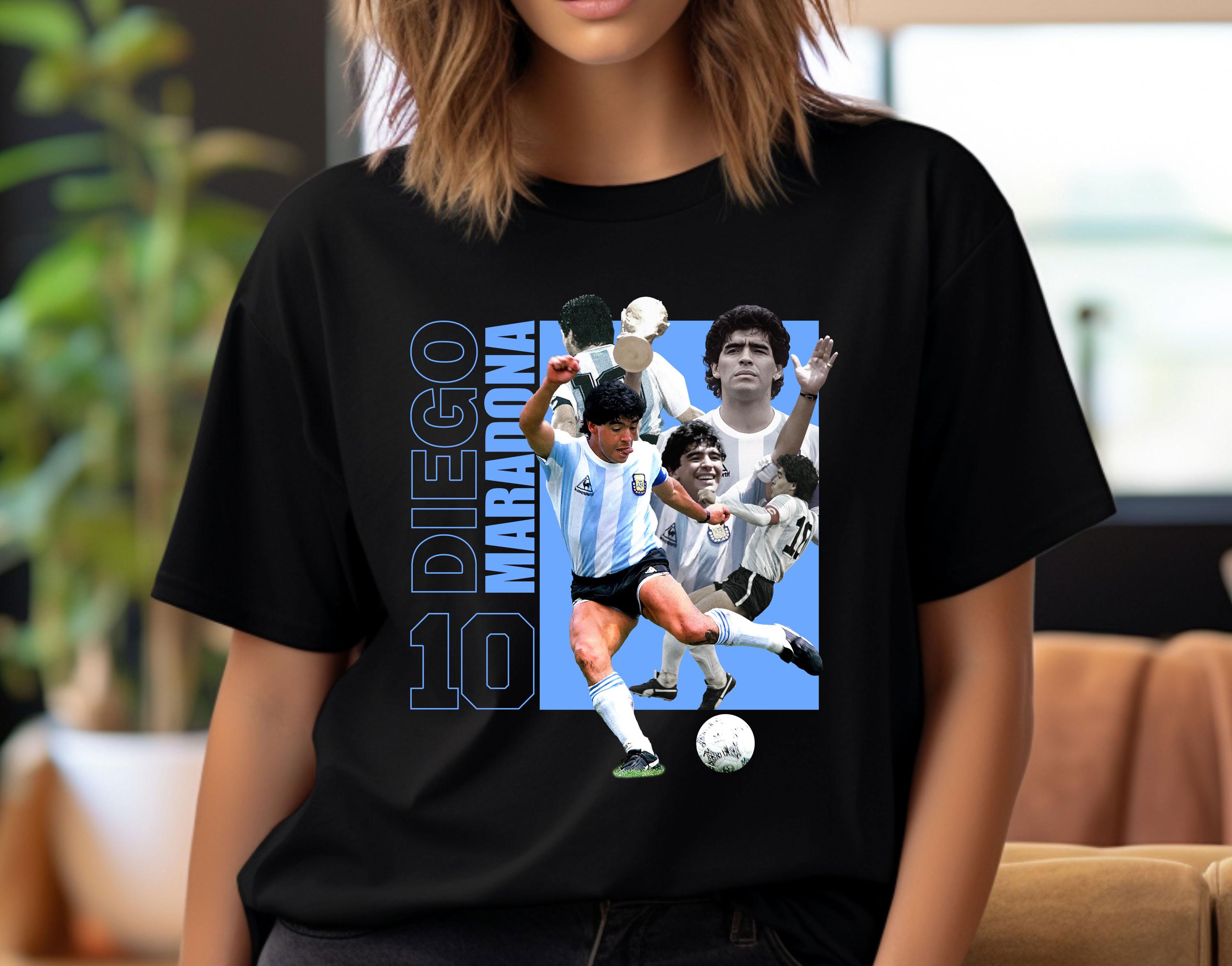 Maradona Soccer T-shirt Design: Streetwear Football Graphic (PNG ...