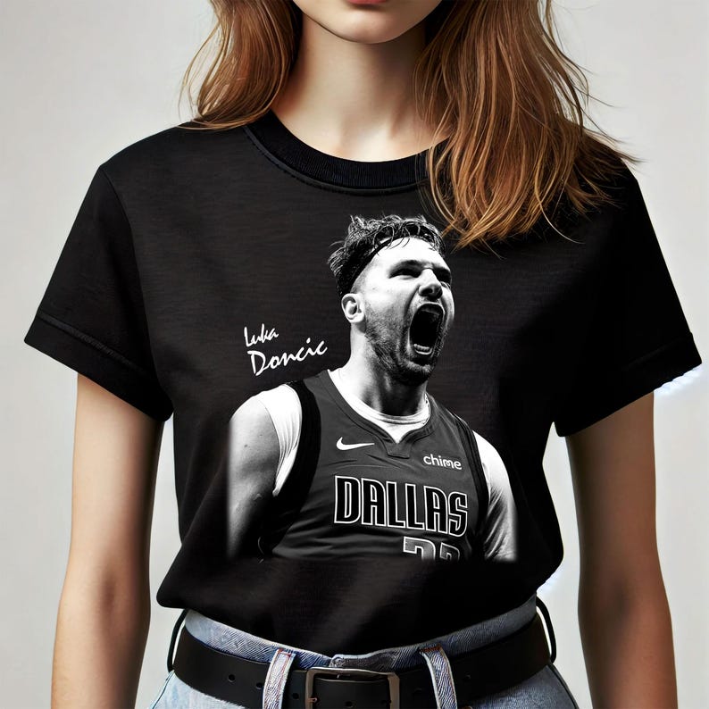 Black and White Luka Doncic Basketball Player Png Digital Download ...