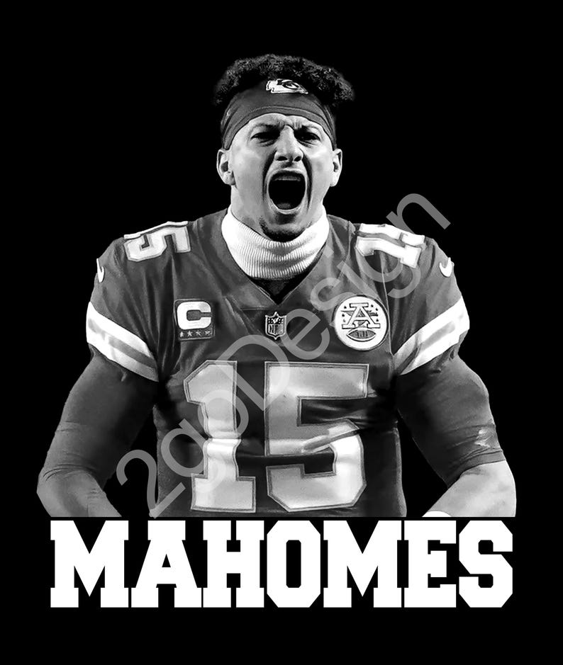 Patrick Mahomes Graphic Tee Design: Football Sublimation (PNG Digital ...