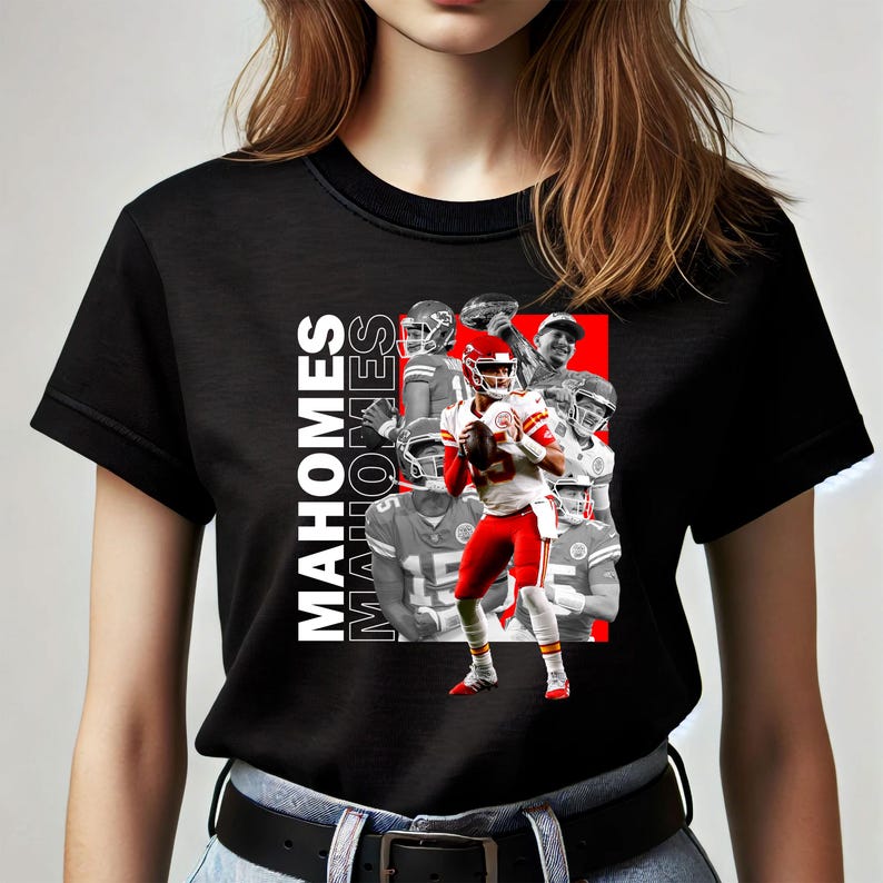 Patrick Mahomes Streetwear T-shirt Design: KC Football Sublimation PNG ...