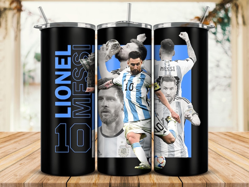 Messi Soccer Tumbler Wrap Design: 20 Oz Sublimation (PNG Digital ...