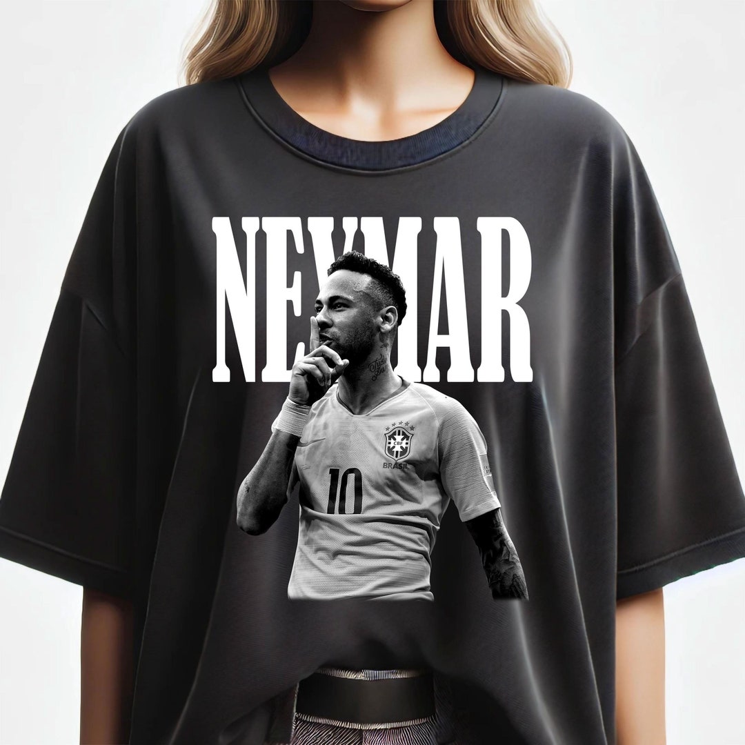 Monochrome Neymar Tshirt Design Png Digital Download, Football Soccer ...
