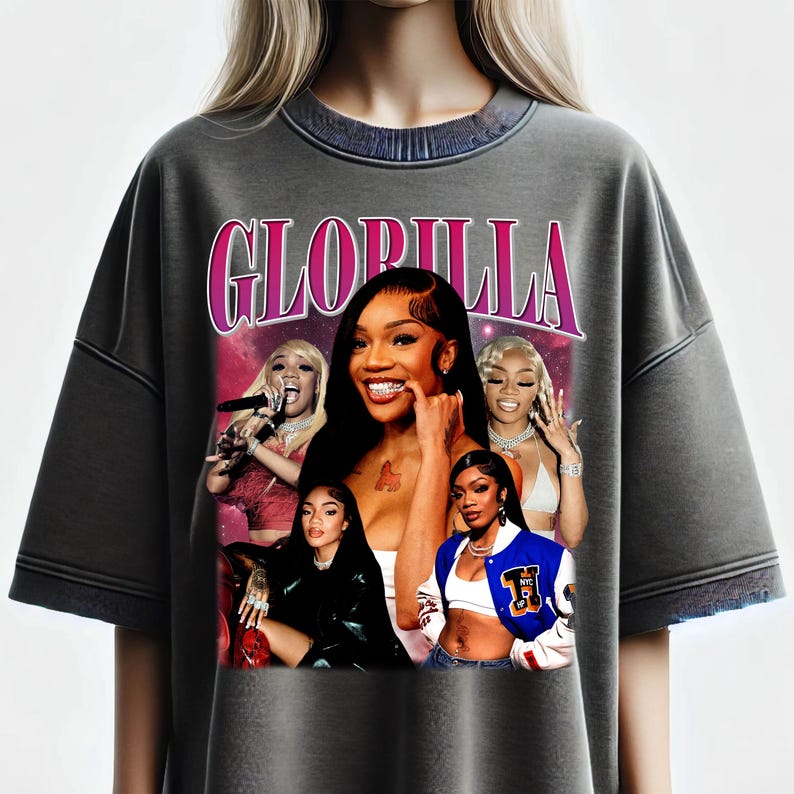 Vintage Glorilla Rapper T-shirt Design: Graphic Tee Sublimation (PNG ...