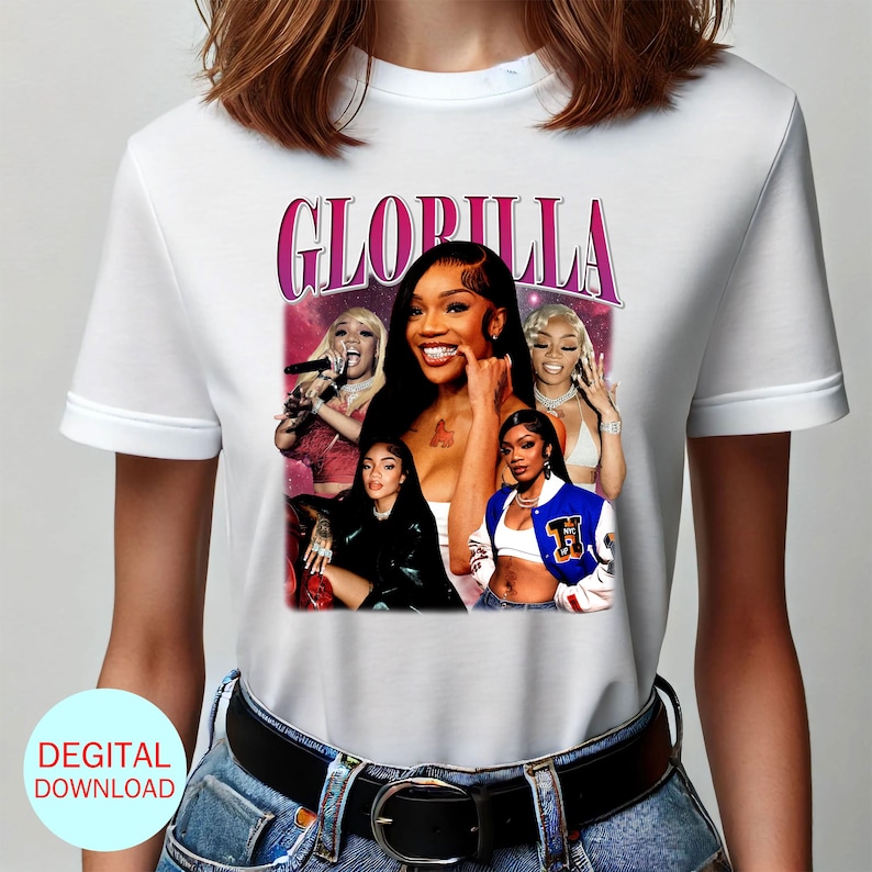 Vintage Glorilla Rapper T-shirt Design: Graphic Tee Sublimation (PNG ...