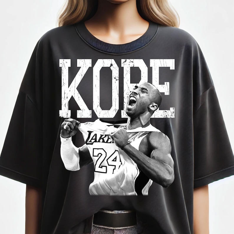Kobe Basketball Player T-shirt Design: Black & White Bootleg Tee ...