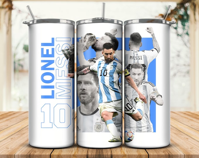 Messi Soccer Tumbler Wrap Design: 20 Oz Sublimation (PNG Digital ...