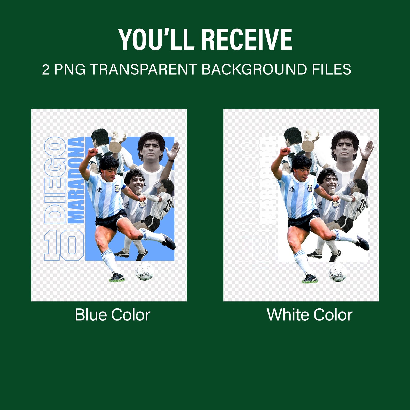 Maradona Soccer T-shirt Design: Streetwear Football Graphic (PNG ...