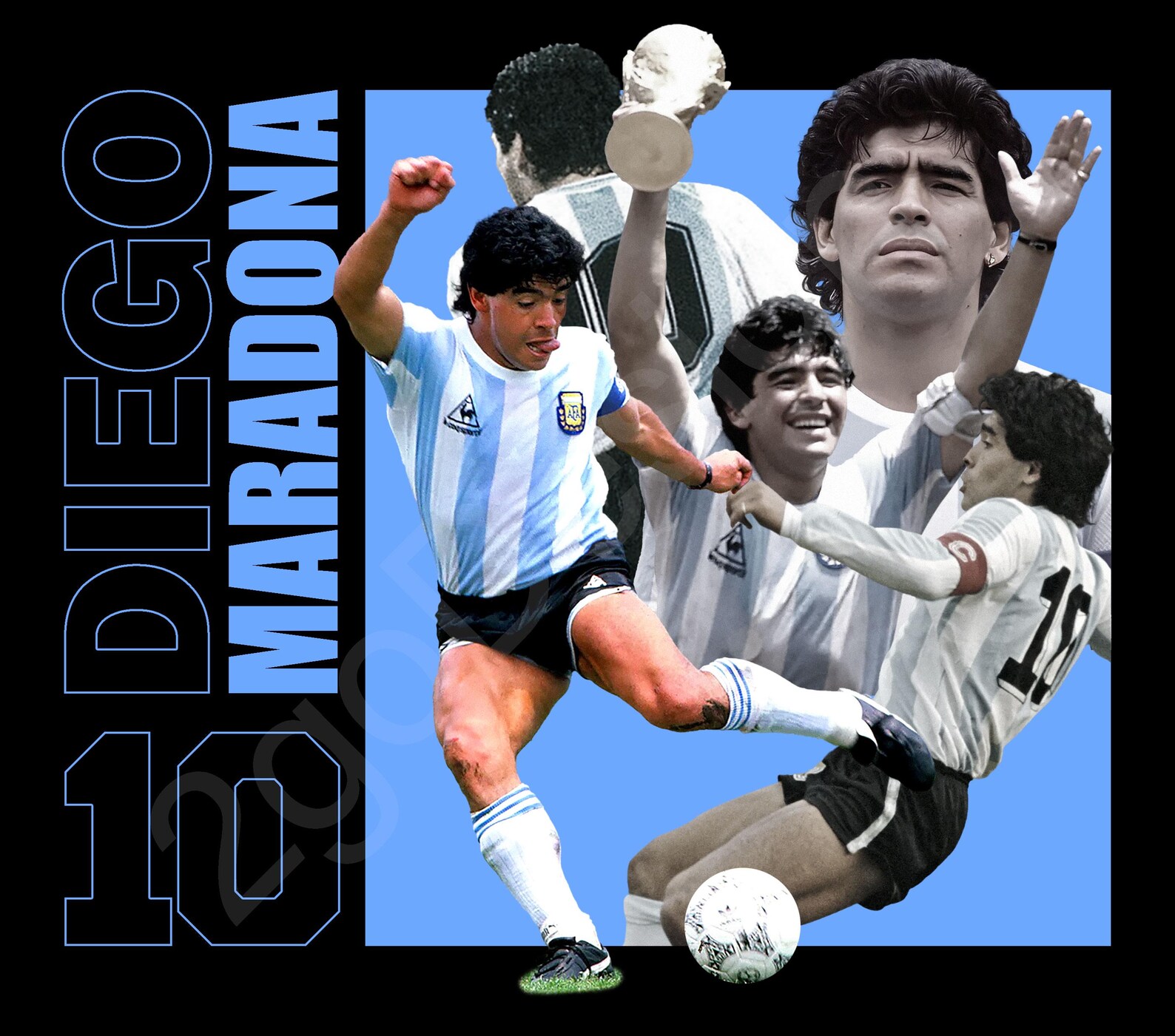 Maradona Soccer Tumbler Wrap: 20 Oz Sublimation Design (PNG Digital ...