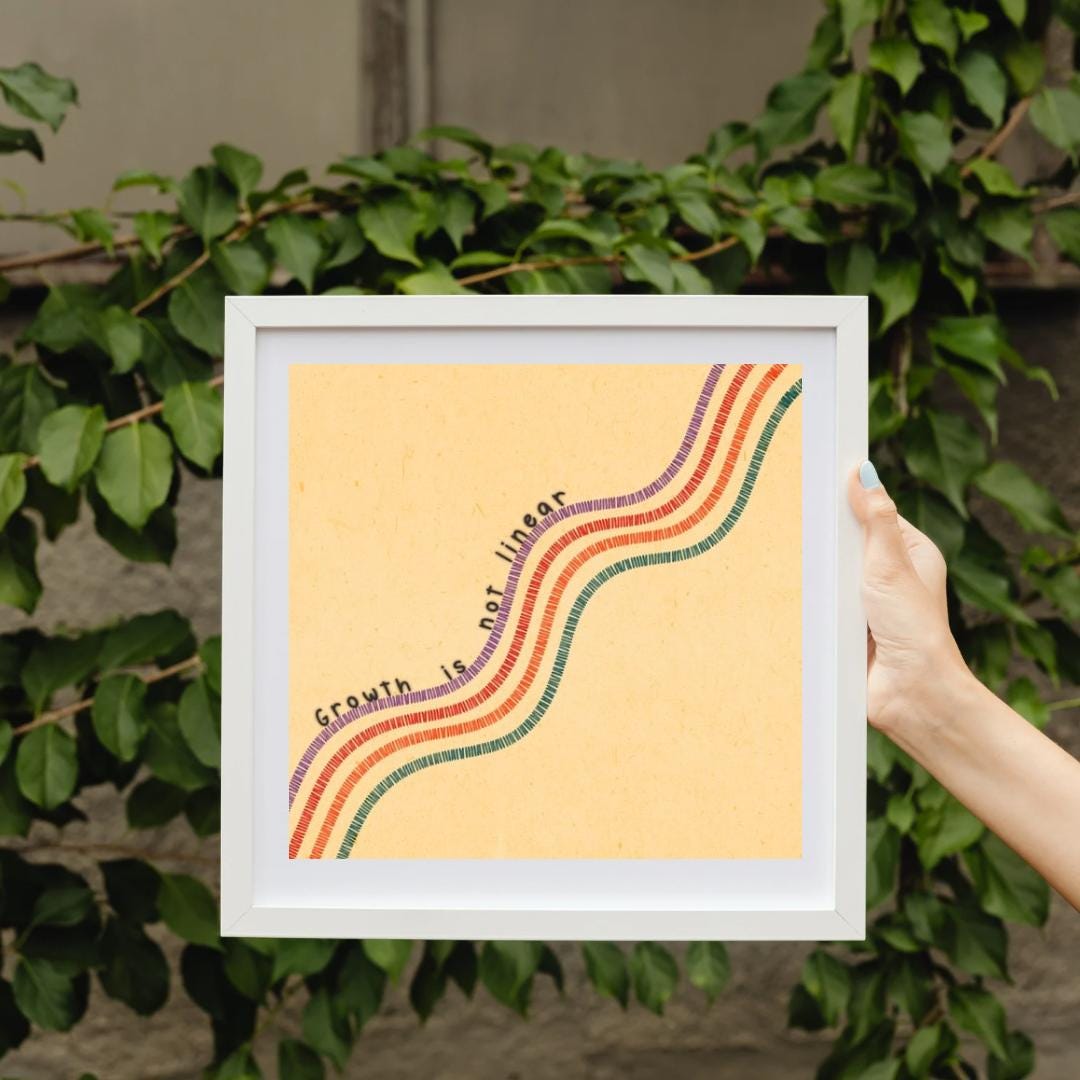 Growth is Not Linear Inspirational Digital Print for Personal Growth ...