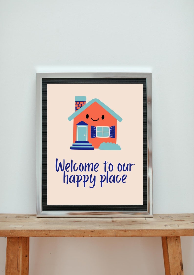 Welcome to Our Happy Place Poster Home Art, Wall Art, Interior Art ...