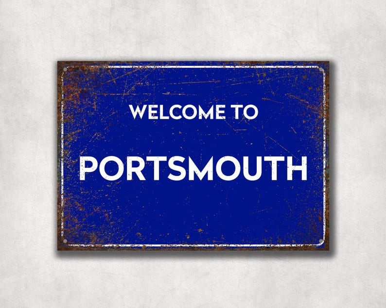 Portsmouth | Welcome to Sign | Metal Wall Sign | Retro | Vintage | Man ...