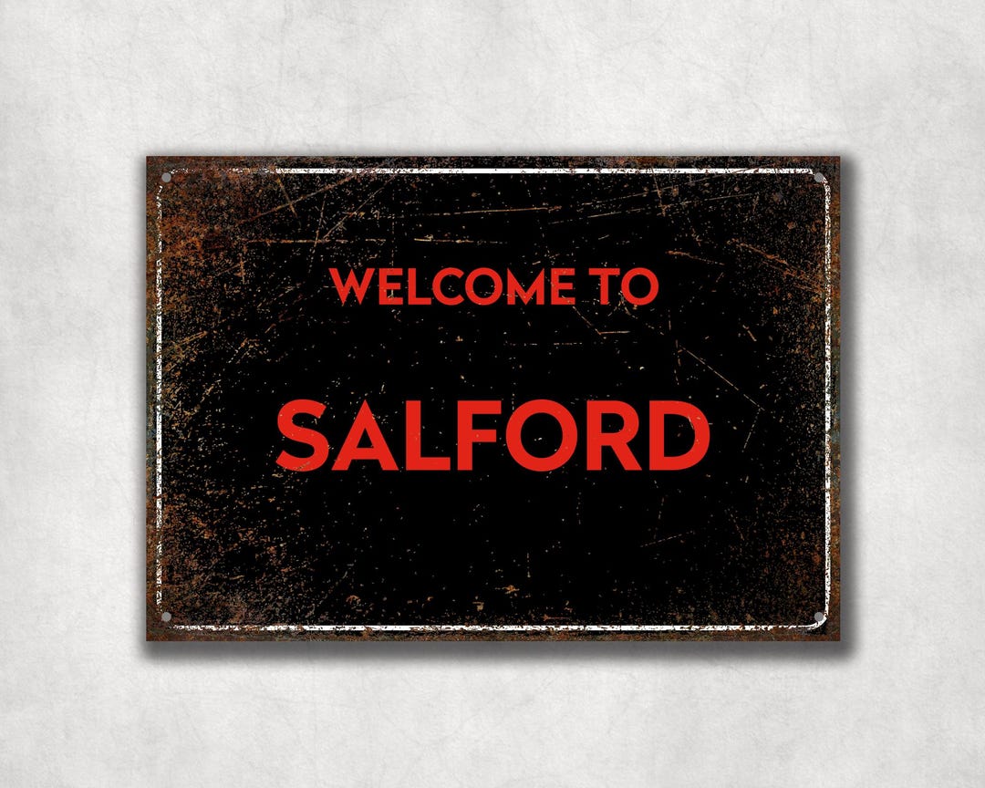 Salford | Welcome to Sign | Metal Wall Sign | Retro | Vintage | Man ...