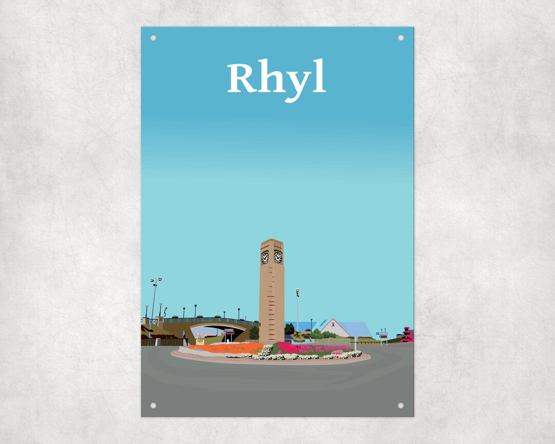Rhyl Metal Sign: Retro Seaside Town Wall Decor - Etsy