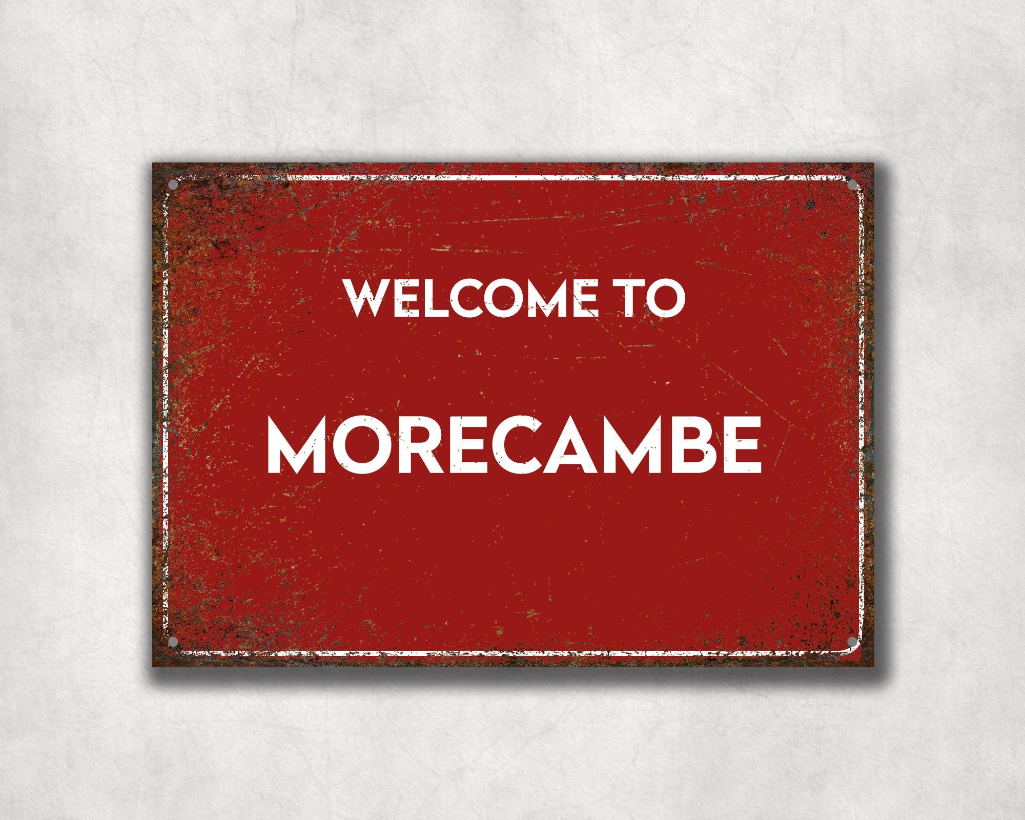 Morecambe | Welcome to Sign | Metal Wall Sign | Retro | Vintage | Man ...