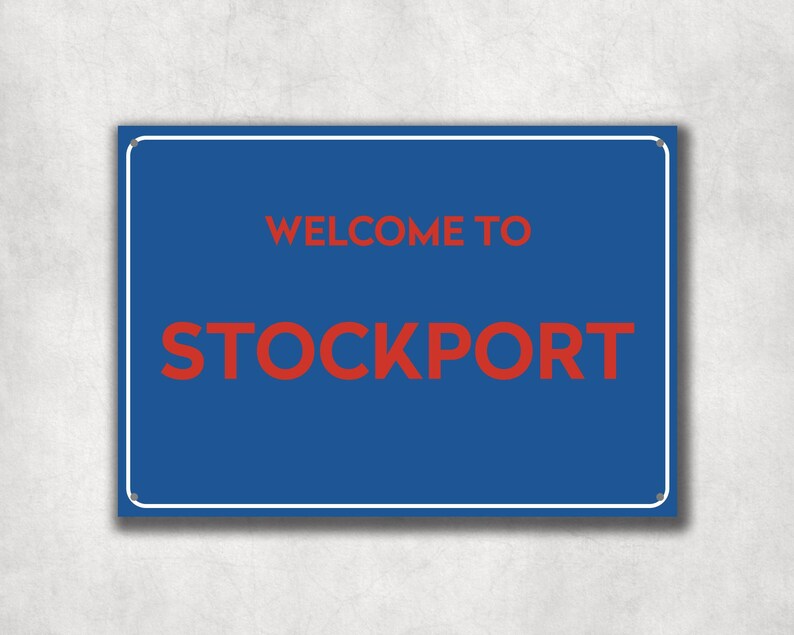 Stockport | Welcome to Sign | Metal Wall Sign | Retro | Vintage | Man ...