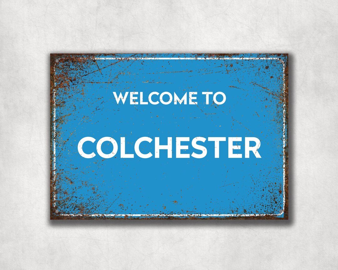 Colchester Welcome Sign: Retro Metal Wall Art for Home Bar - Etsy