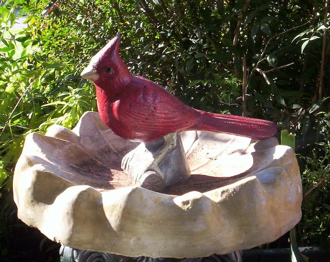 Classic Large Red Cardinal Bird Concrete Statue - Etsy