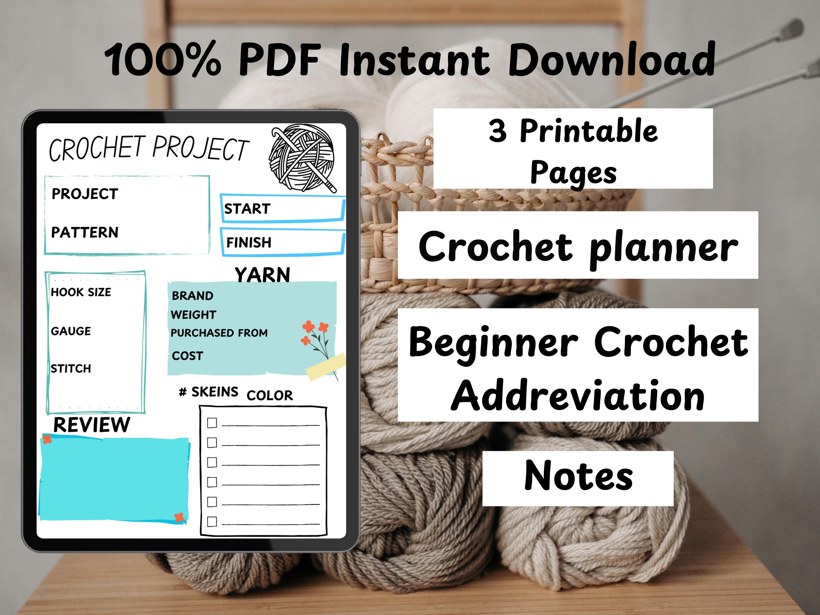 Simple Crochet Planner-crochet Journal-crochet Project Tracker - Etsy