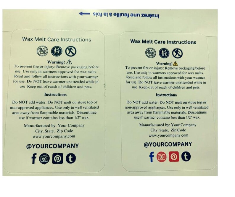 Wax Melt Warning Label Template: 2x3 Inch Canva Editable (digital ...