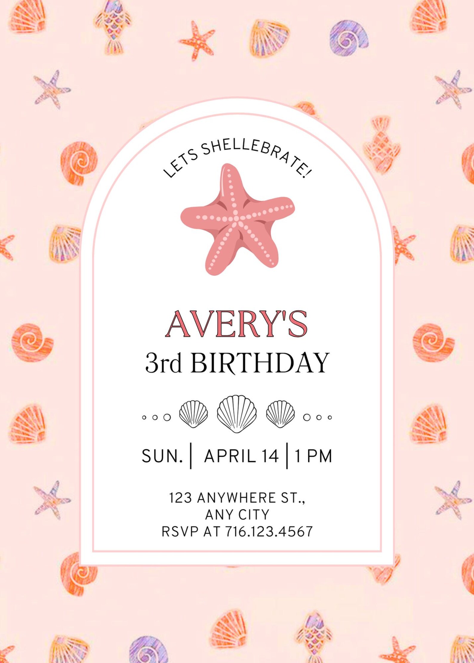 Let's Shellebrate Birthday Invitation - Etsy